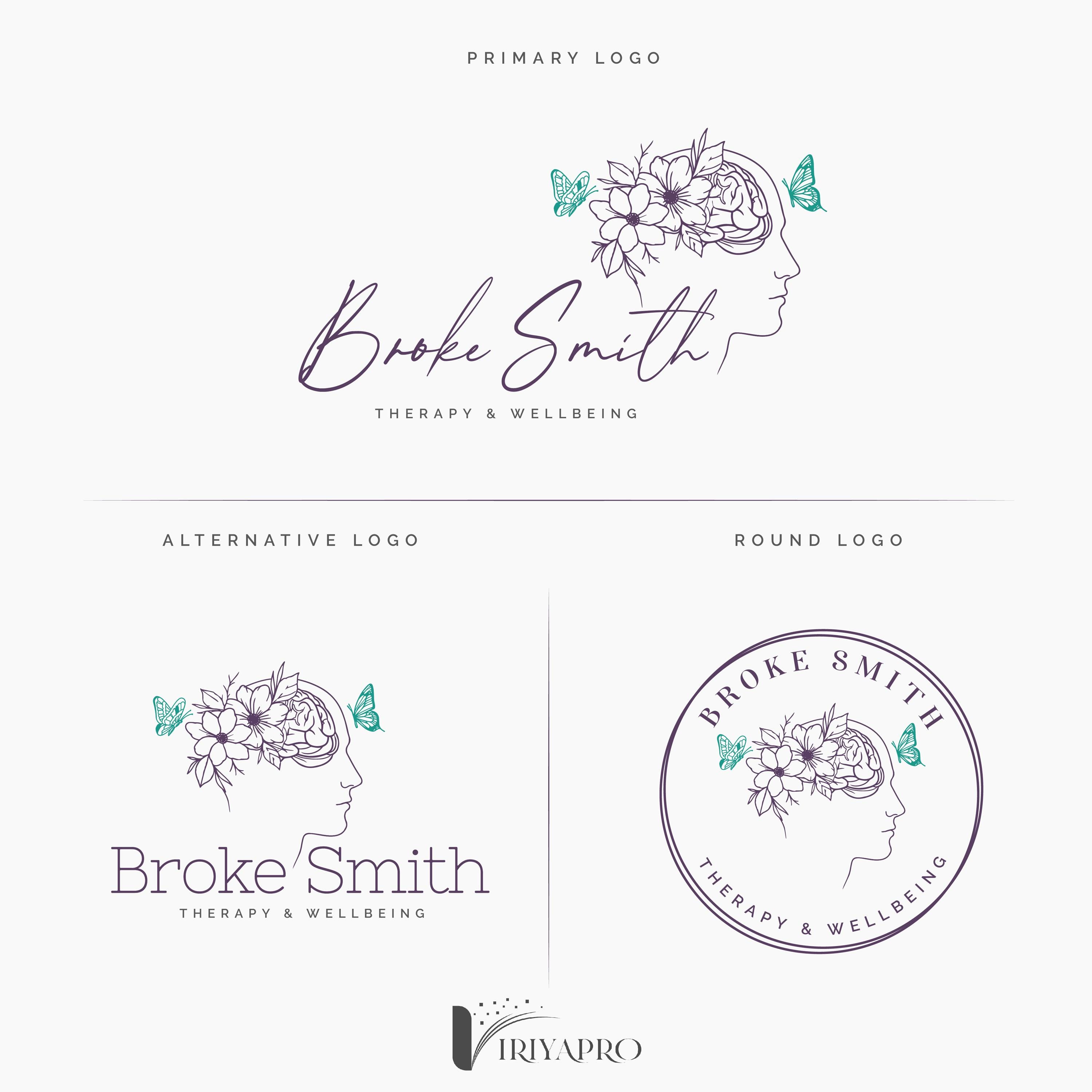 Therapist Premade Logo, Brain Logo, Psychologist Brain Logo Design ...