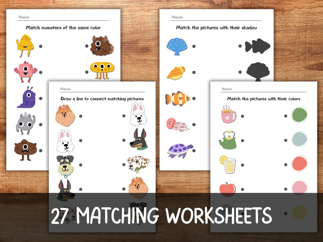 Printable Matching Worksheets, Match the Picture, Kindergarten ...