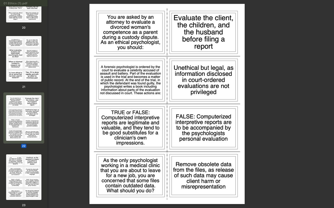 EPPP Ethics Flash Cards - Etsy Canada