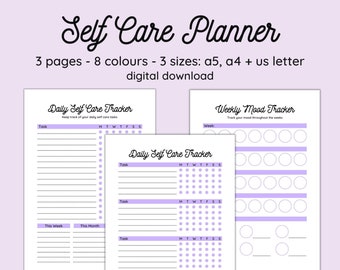 Self Care Checklist, Self-care Planner, Selfcare for Mental Health and ...