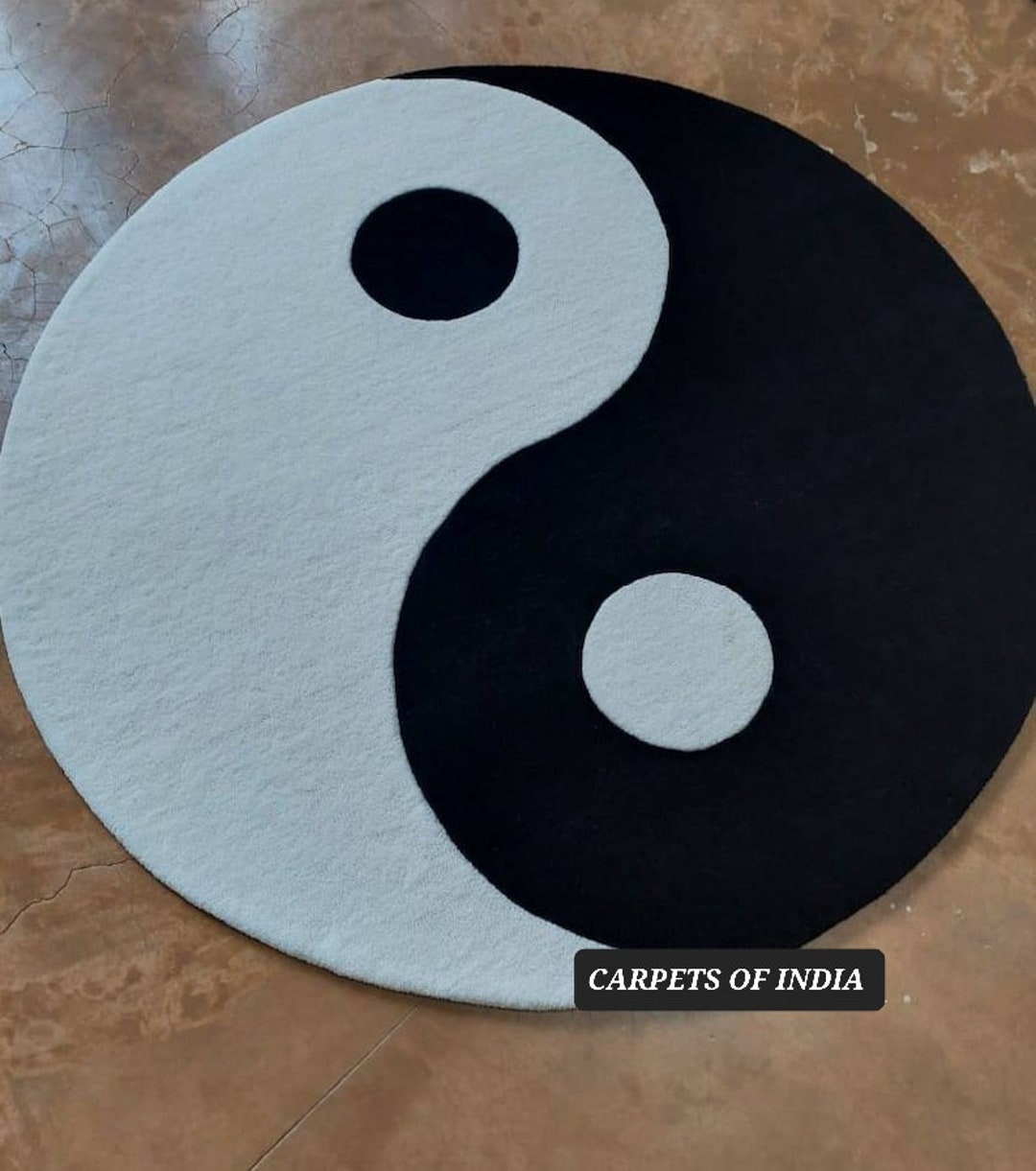Handmade Tufted Yin and Yang Rug for Living Room, Bedroom Kidsroom ...