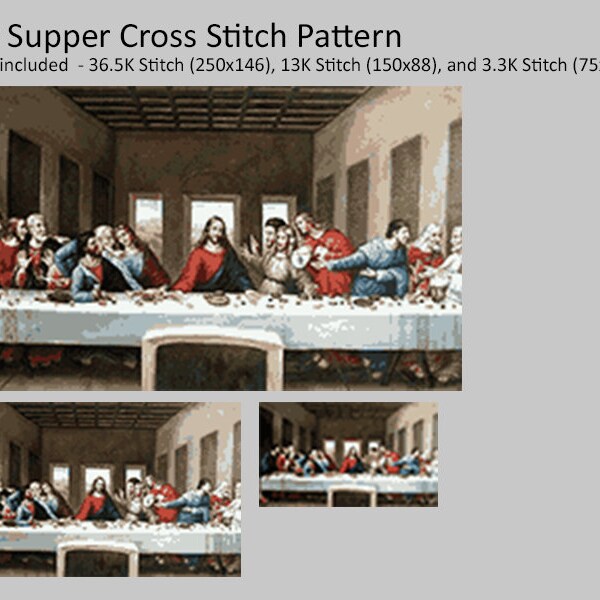 Last Supper Cross Stitch - Etsy