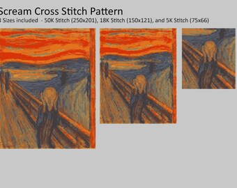The Scream Cross Stitch Pattern Pdf Format - Etsy