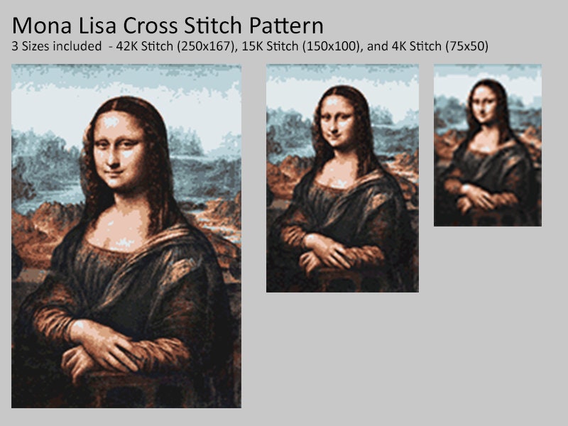Mona Lisa Cross Stitch Pattern - Etsy