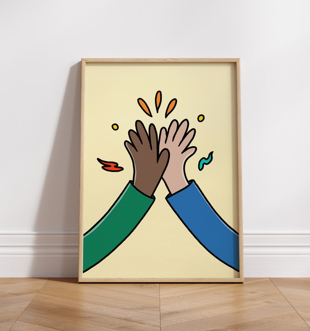 High 5 Fun Colourful Poster - Etsy