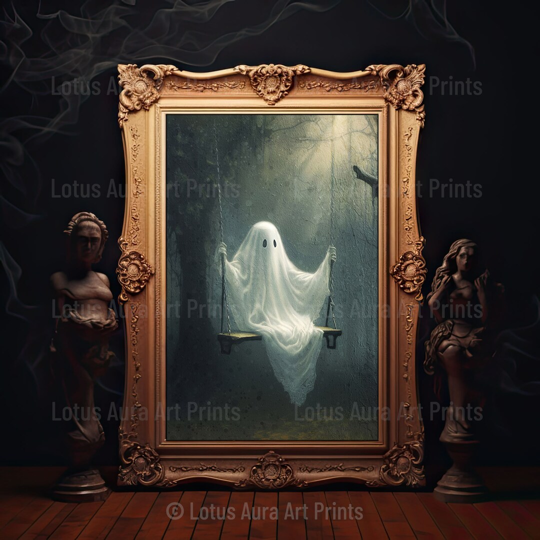 Swinging Ghost Poster Sheeted Ghost Art Print Halloween - Etsy Swinging Ghost Poster Sheeted Ghost Art Print Halloween - Etsy