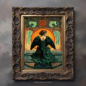 Fallen Angel Lilith Demon Queen Print, Art Nouveau Gothic Dark Academia ...