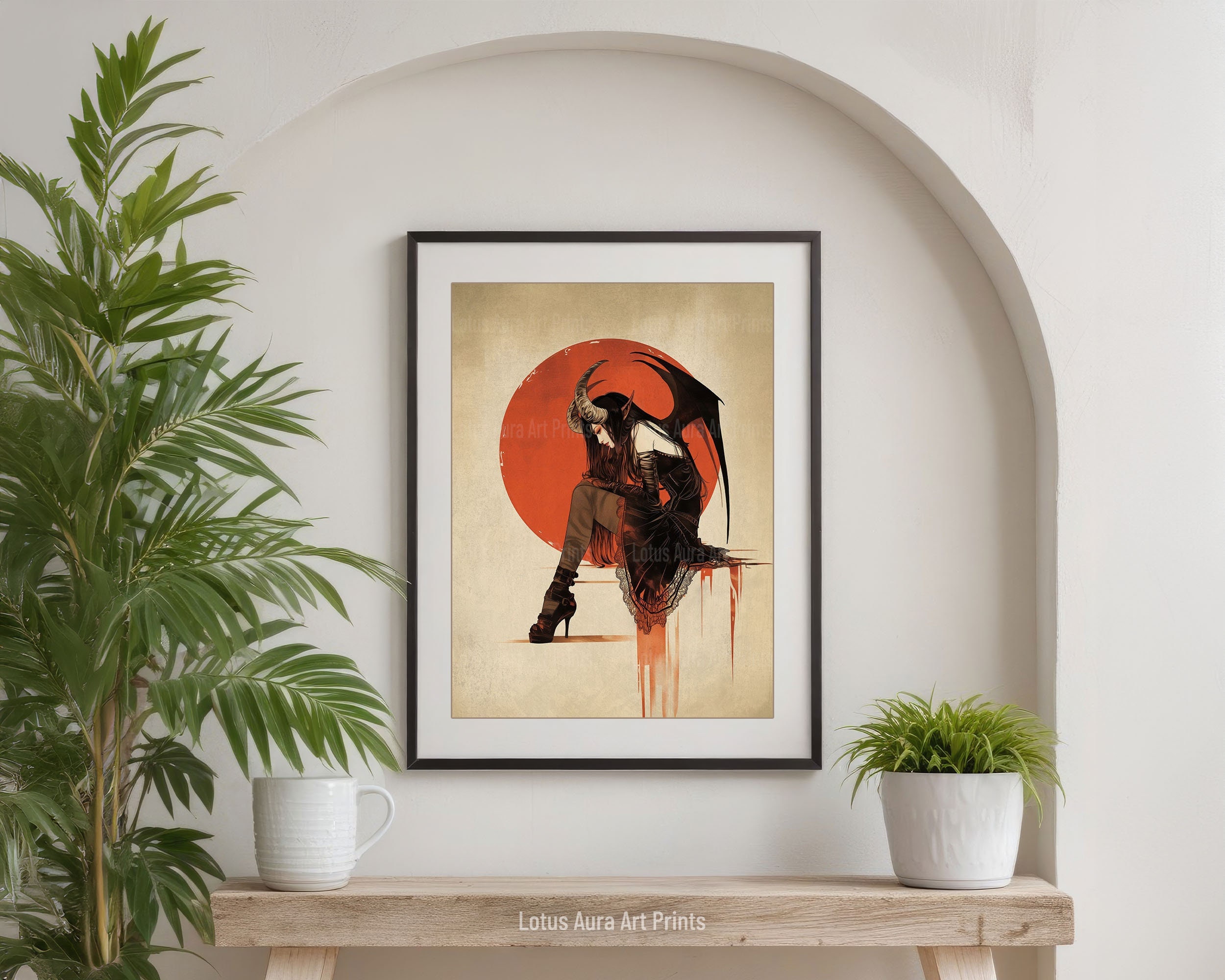 Lilith's Moon Devil Print, Demon Vintage Dark Art, Occult Poster ...