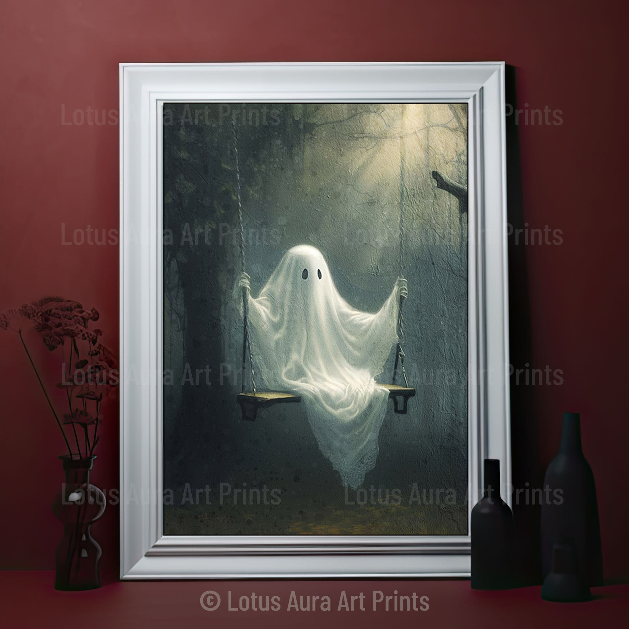 Swinging Ghost Poster Sheeted Ghost Art Print Halloween - Etsy Swinging Ghost Poster Sheeted Ghost Art Print Halloween - Etsy