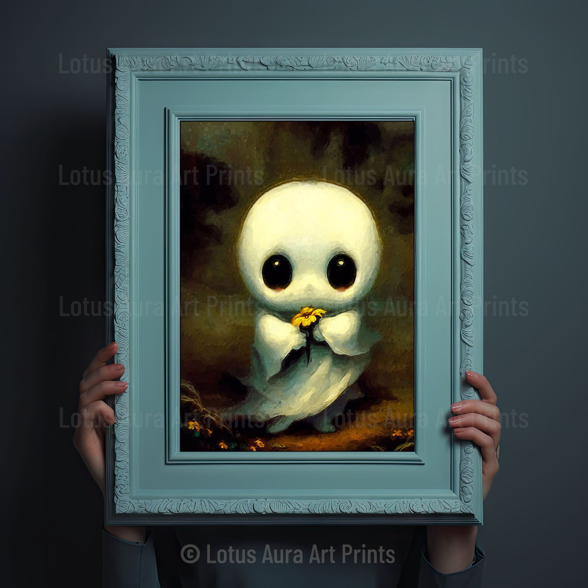 Ghost Holding A Flower Vintage Poster Sheeted Ghost Art - Etsy