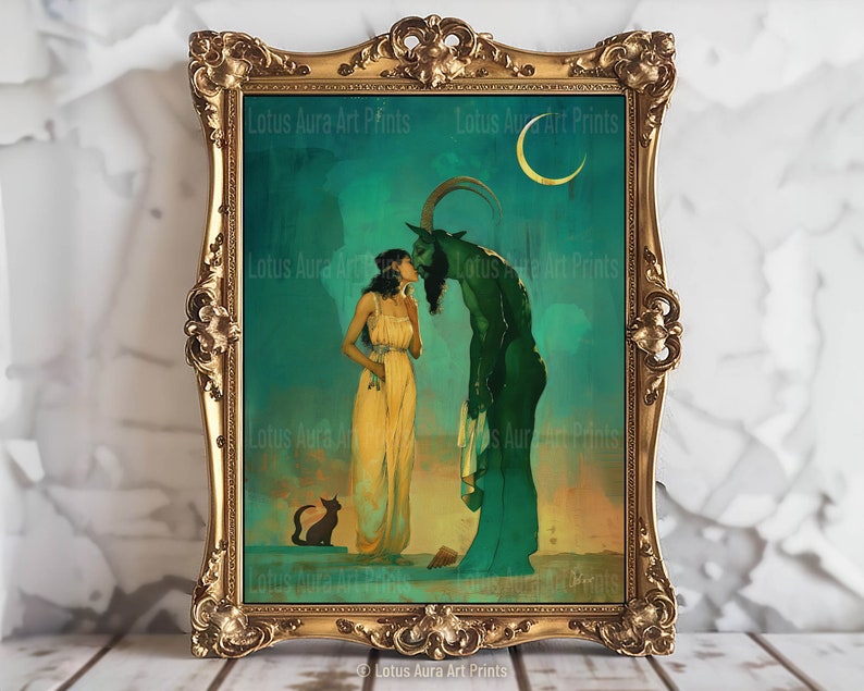 Satyr and Lady Art Print,dark Academia Poster,gothic Faun Wall Decor ...