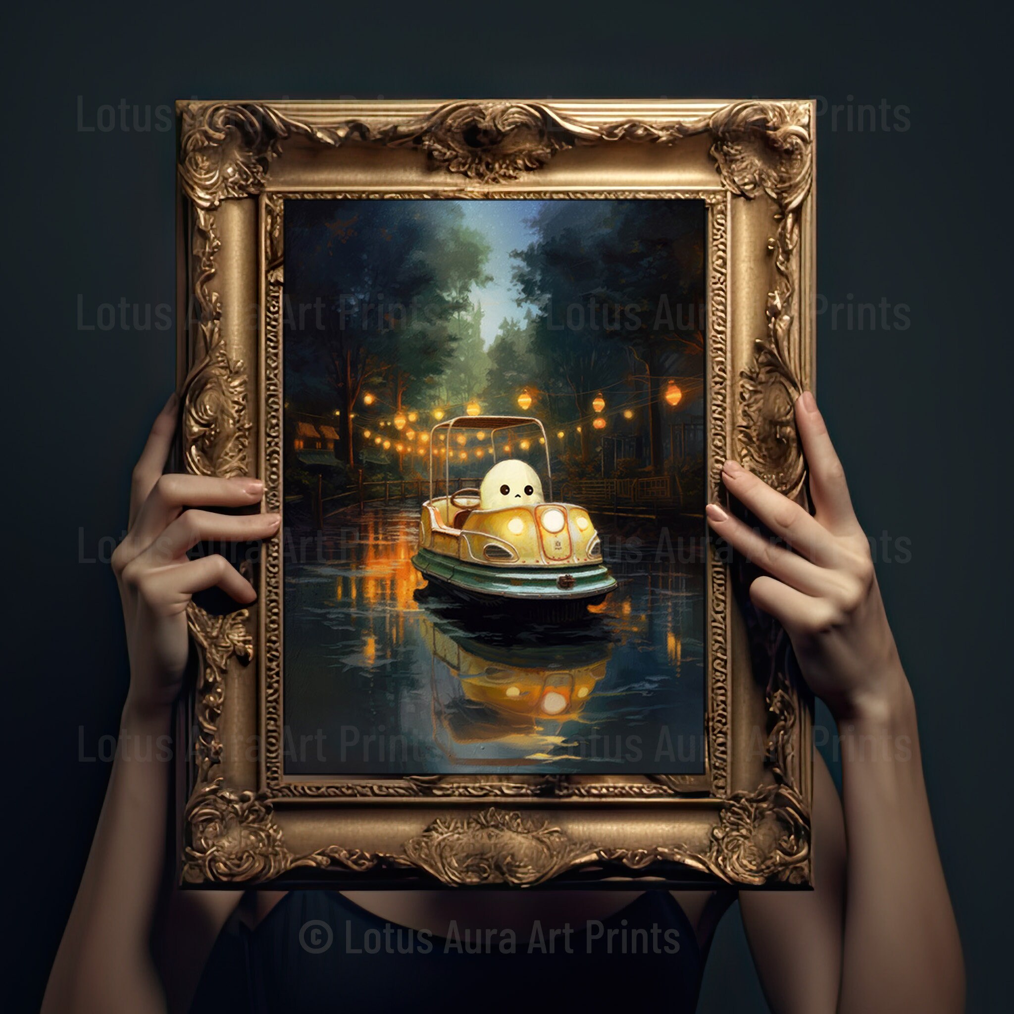 Ghost in Playground, Sheeted Ghost Art Print, Ghost Painting, Art ...