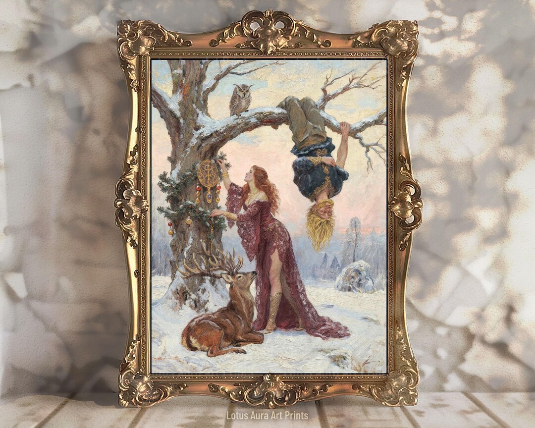 Lilith's Yule,whimsical Goth Norse Myths Yule Art Print,divine ...