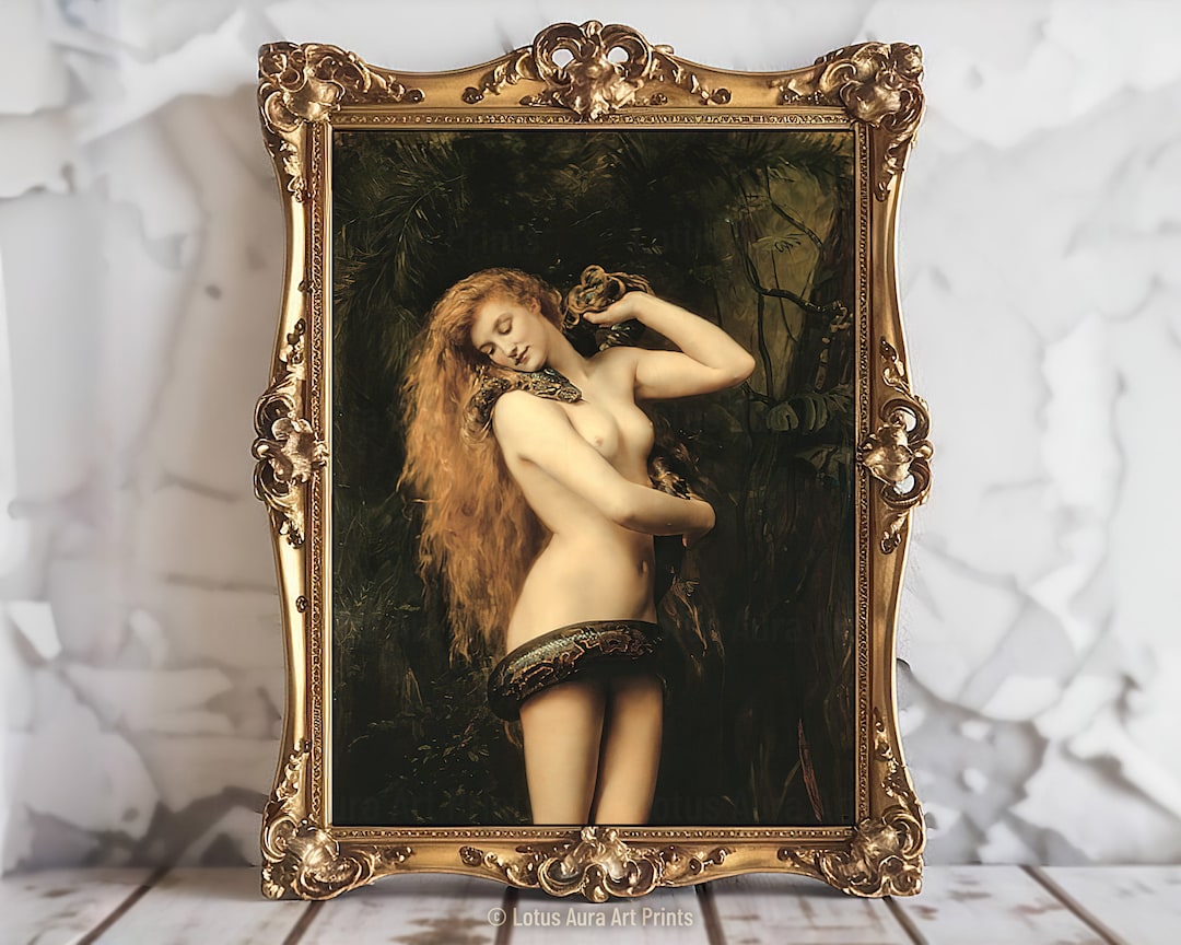 John Collier Lilith Print,dark Maximalist Art,baroque Wall Art,femme Fatale Lilith Portrait ...
