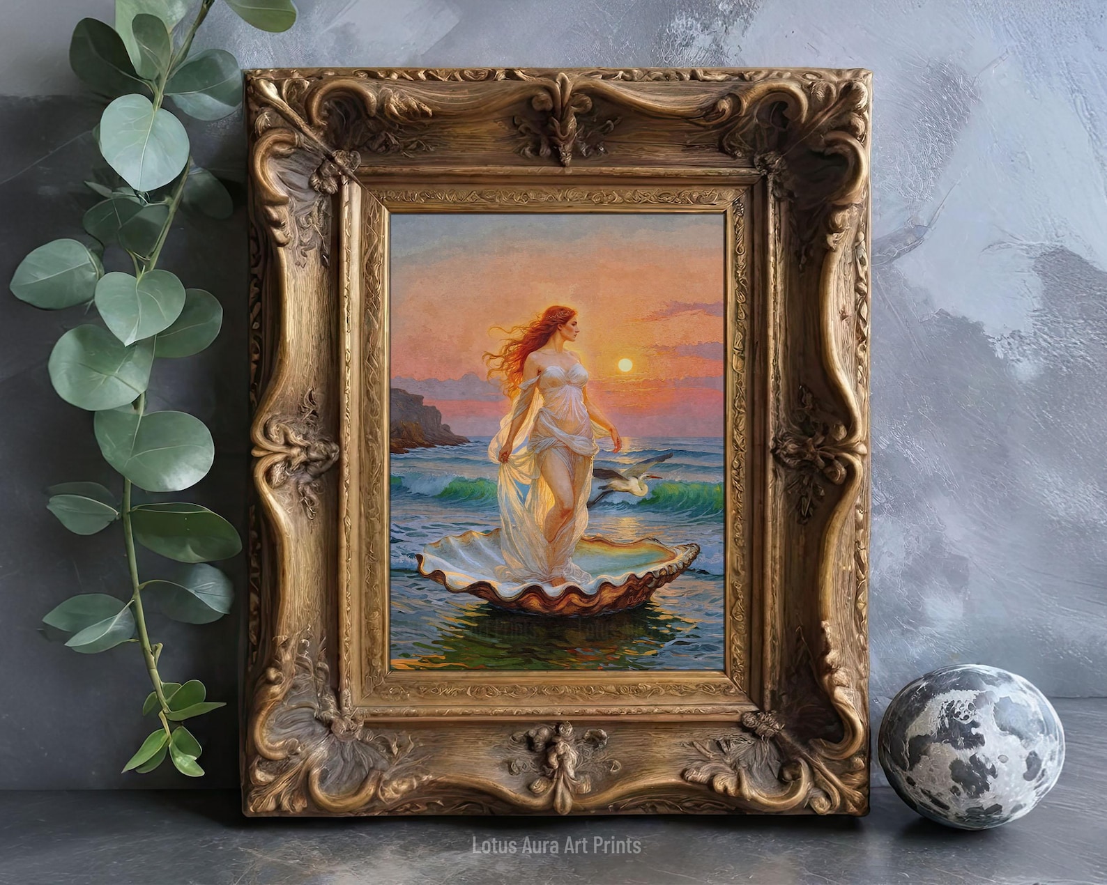 Aphrodite Rising Goddess of Love and Beauty Print,birth of Venus ...