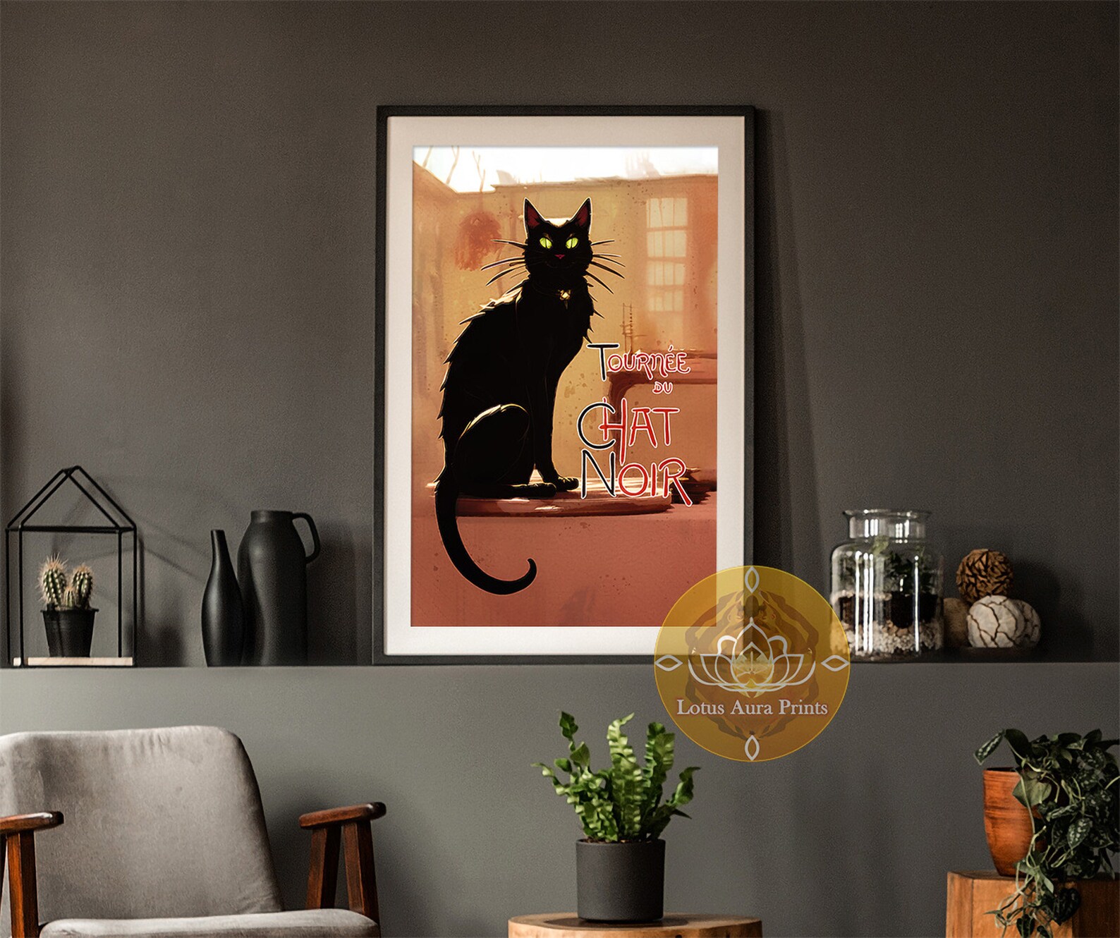 Le Chat Noir Poster, Black Cat Wall Art, Chat Noir Print, Vintage ...