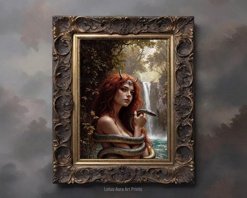 Demon Princess Lilith Art Print, Gothic Dark Academia Decor, Lilith's ...