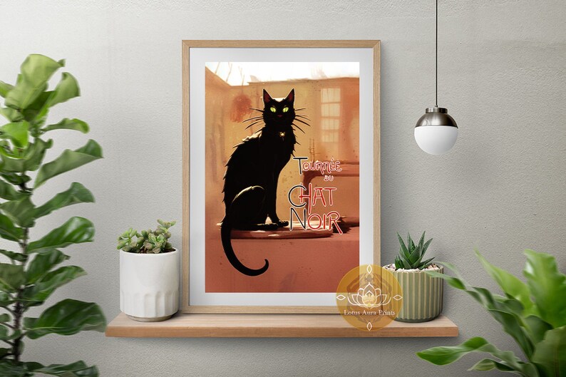 Le Chat Noir Poster, Black Cat Wall Art, Chat Noir Print, Vintage ...