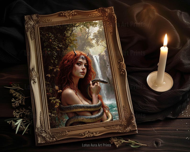 Demon Princess Lilith Art Print, Gothic Dark Academia Decor, Lilith's ...