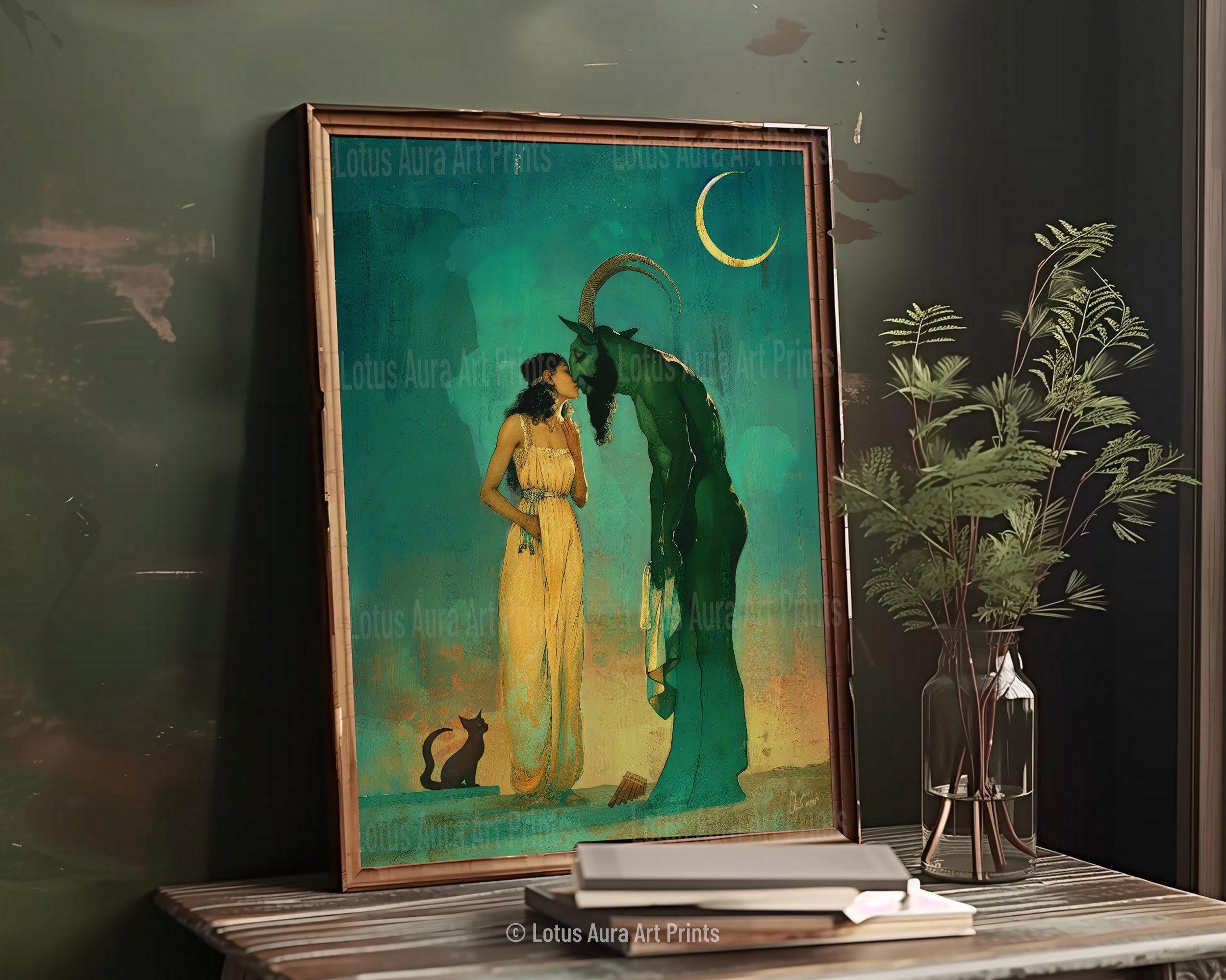 Satyr and Lady Art Print,dark Academia Poster,gothic Faun Wall Decor ...