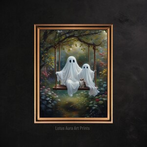 Ghost Wall Art, Ghosts on A Swing, Ghost Friends, Dark Academia Wall ...