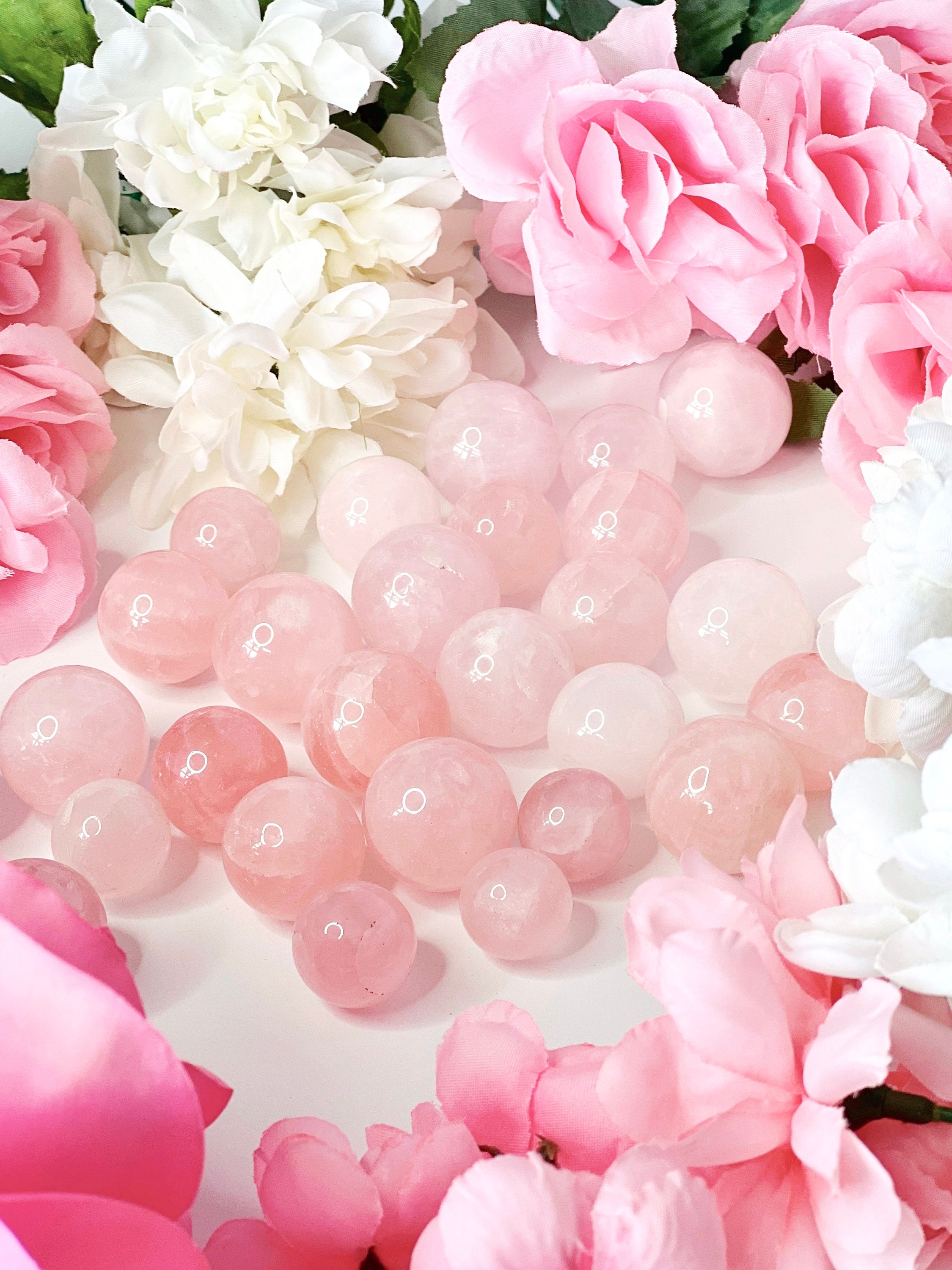 Mini Rose Quartz Spheres, Rose Quartz Crystal Sphere, Crystal Ball ...