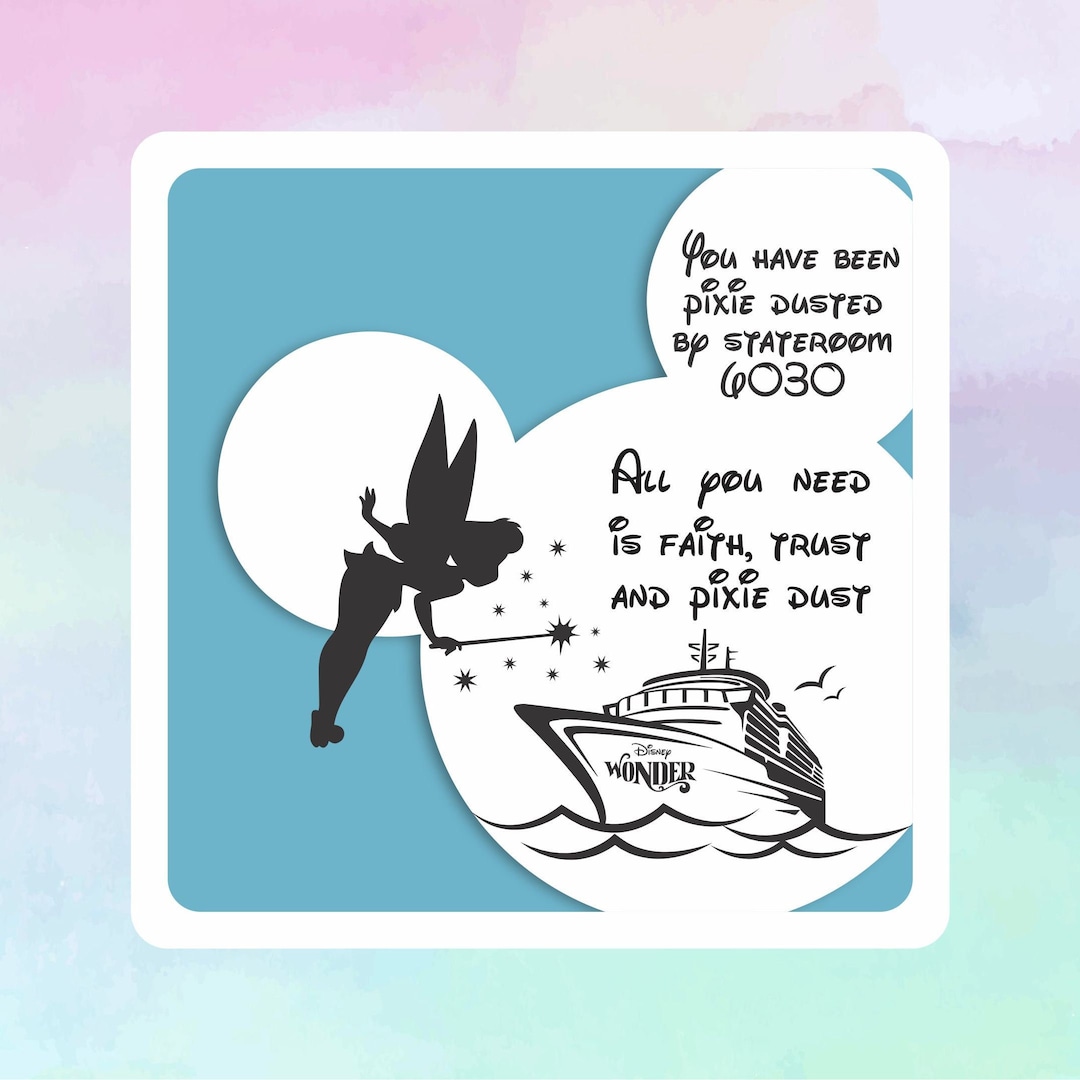 Tinkerbell Fish Extenders, Disney Cruise Door Magnet, Sailing Gift ...