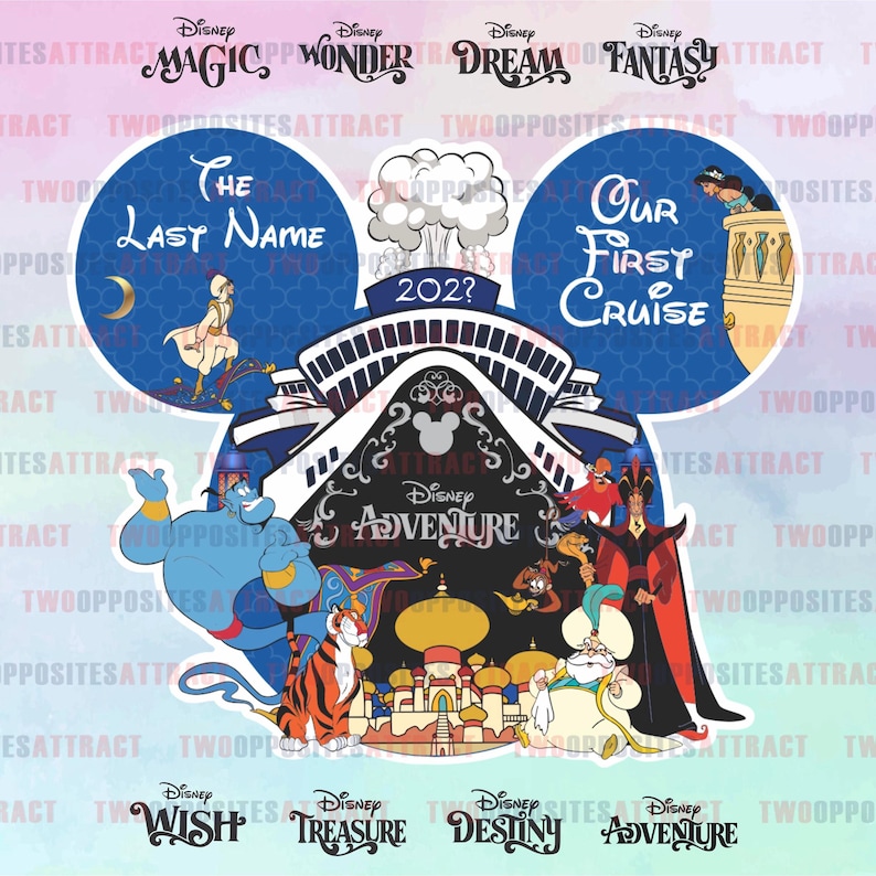 Aladdin, Genie Princess Jasmine Disney Cruise Ship Door Magnet ...