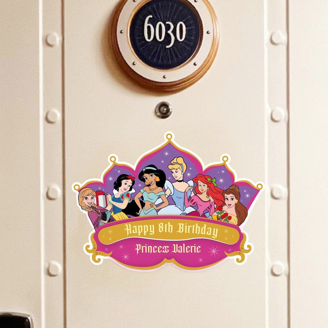 Princesses Birthday Magnet Disney Cruise Door Magnet Happy - Etsy