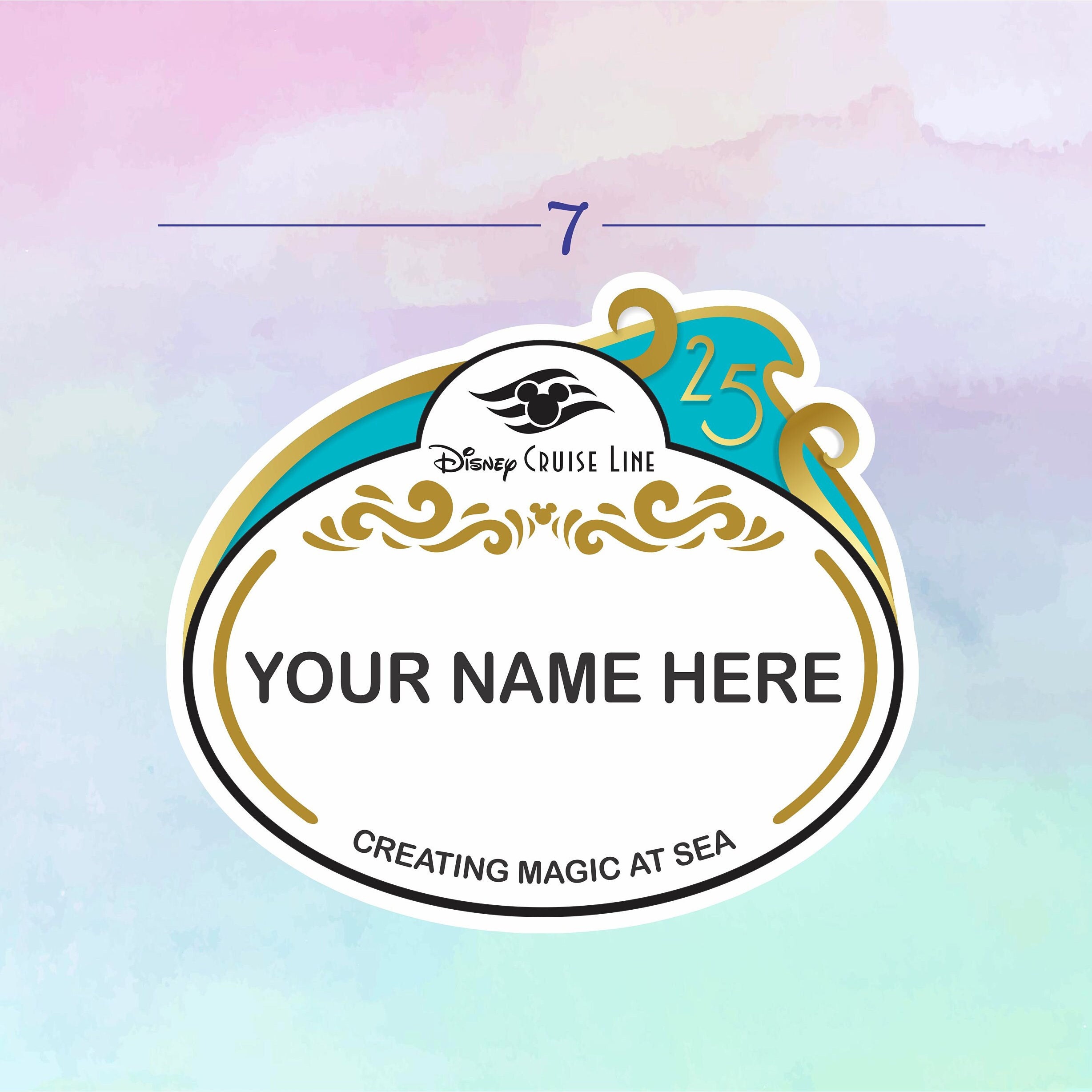DCL 25 Year Old Name Tag, Disney Cruise Magnet, Cast Member Name Tag ...