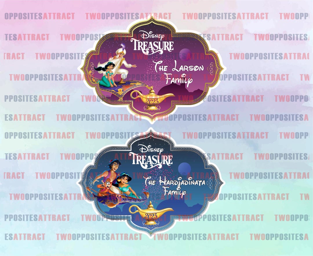 Jazmine and Aladdin Magnet, Disney Cruise Door Magnet, Disney Treasure ...