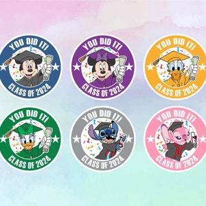 Mickey Minnie Donald Daisy Stich Angel Graduation Magnet, Prom Magnet ...