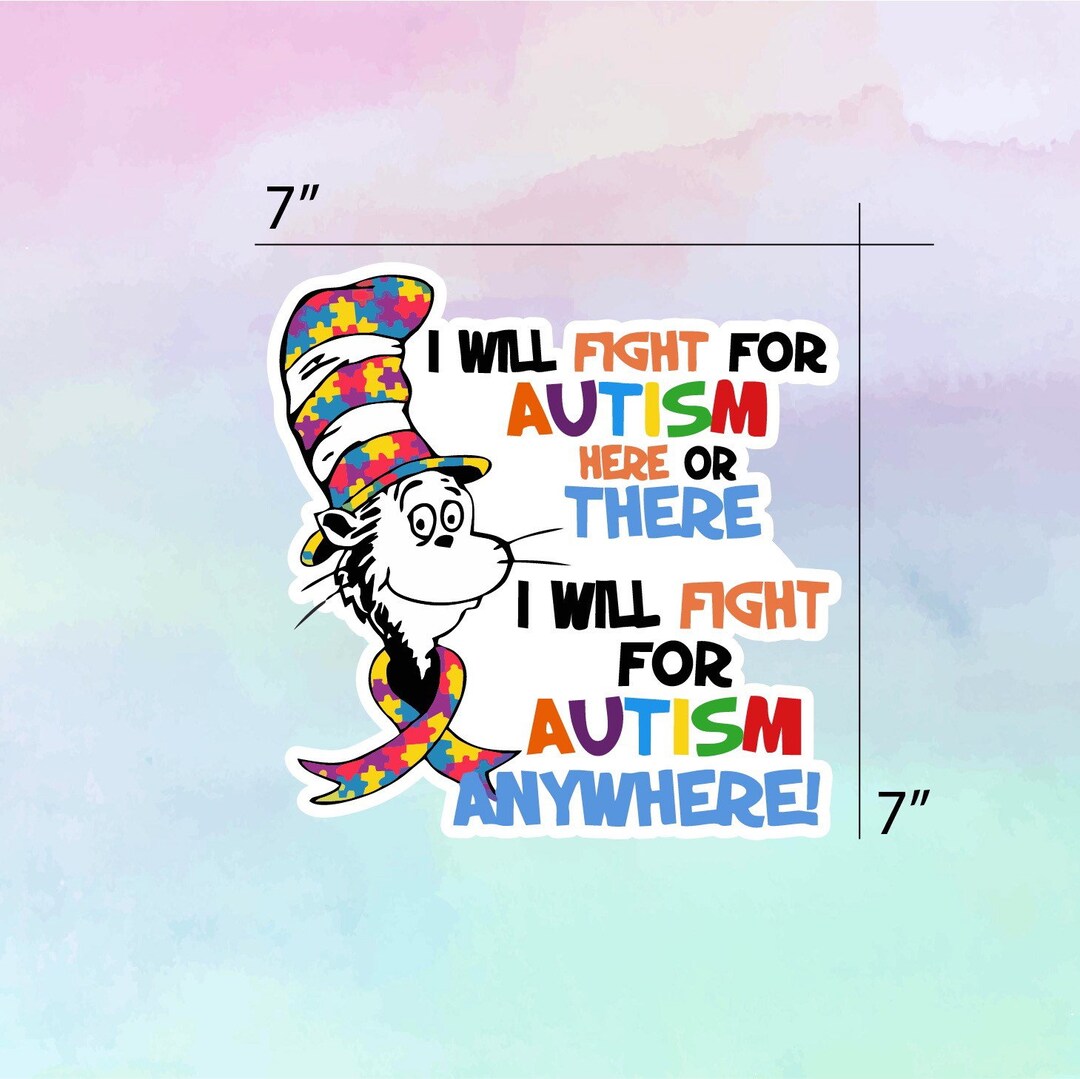 Autism Awareness Magnet, Autism, Cat in the Hat Autism, Puzzle, Autism ...