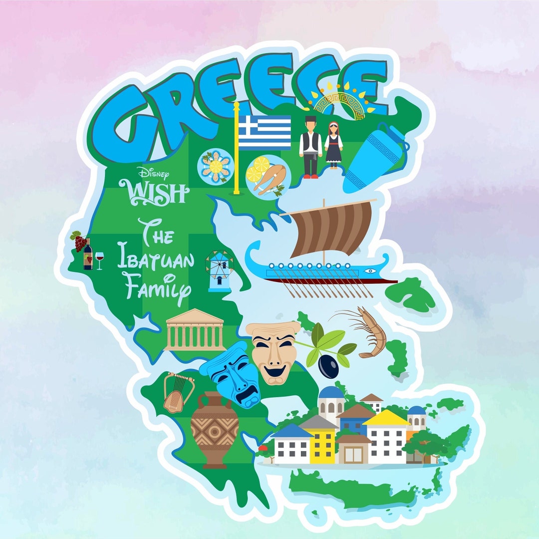 Greece Map Magnet, Cruise Door Magnet, Personalized Greece Magnet ...