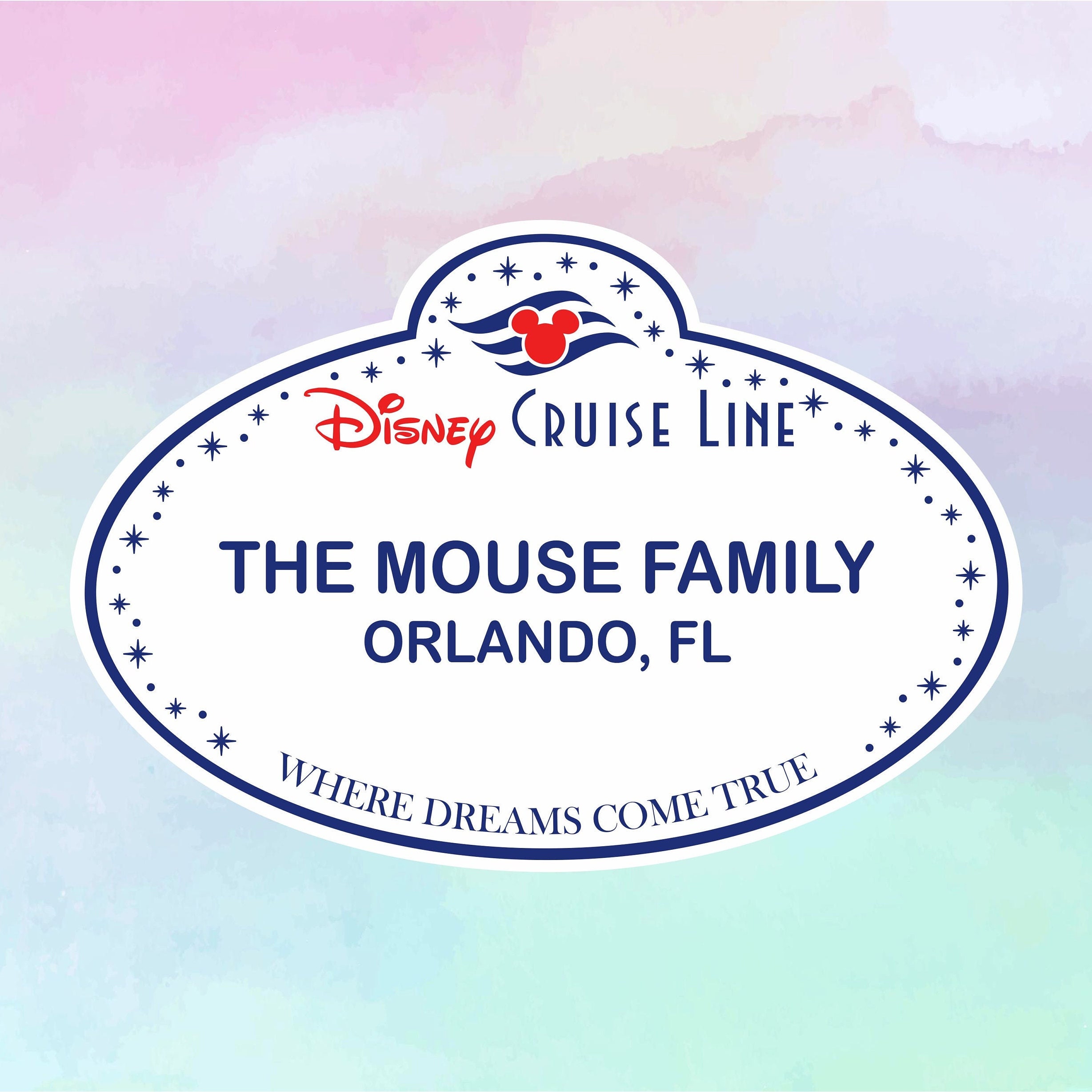 DCL Old Name Tag, Disney Cruise Magnet, Cast Member Name Tag Magnet ...