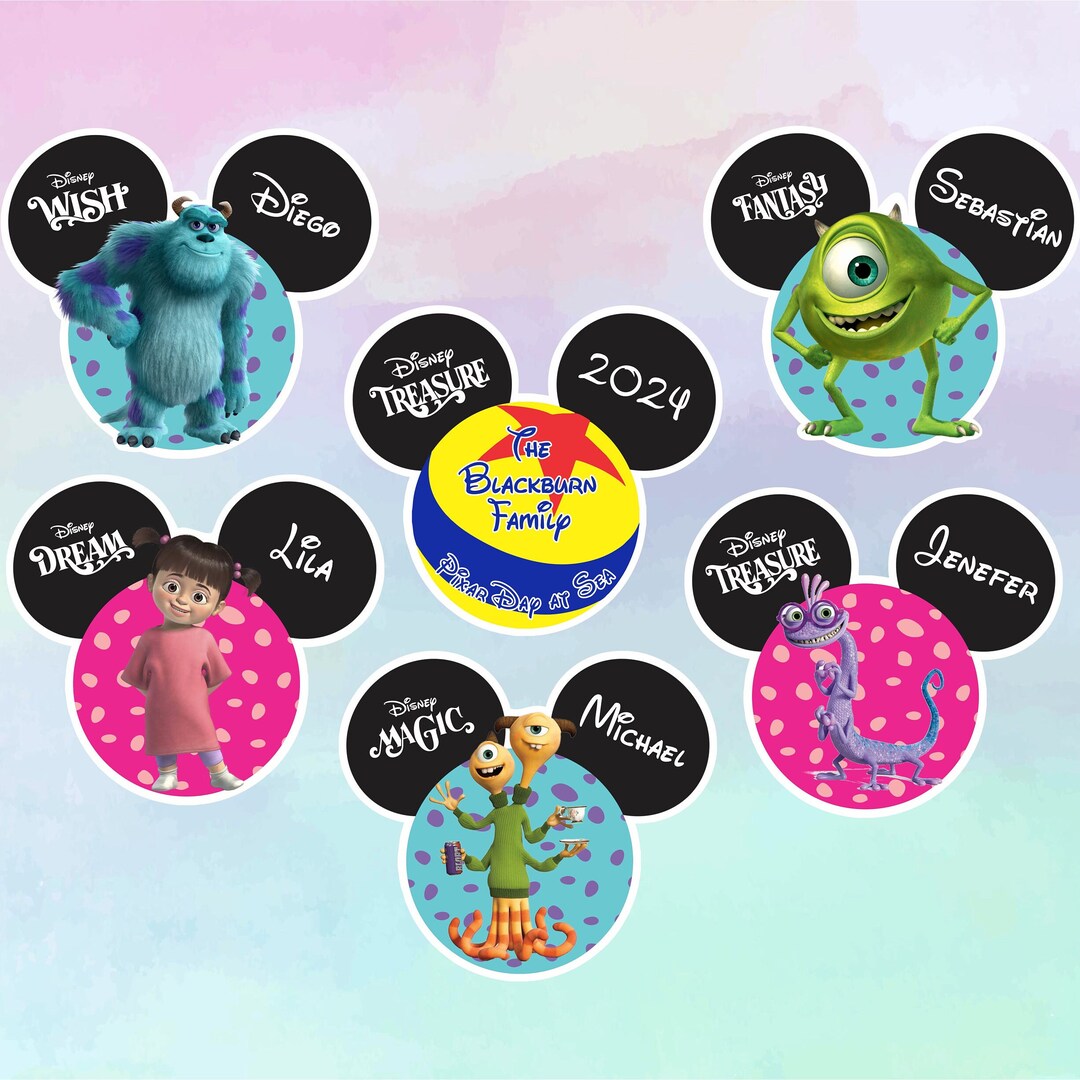 Monsters Inc Pixar Day at Sea, Disney Cruise Door Magnet, Monsters Inc ...