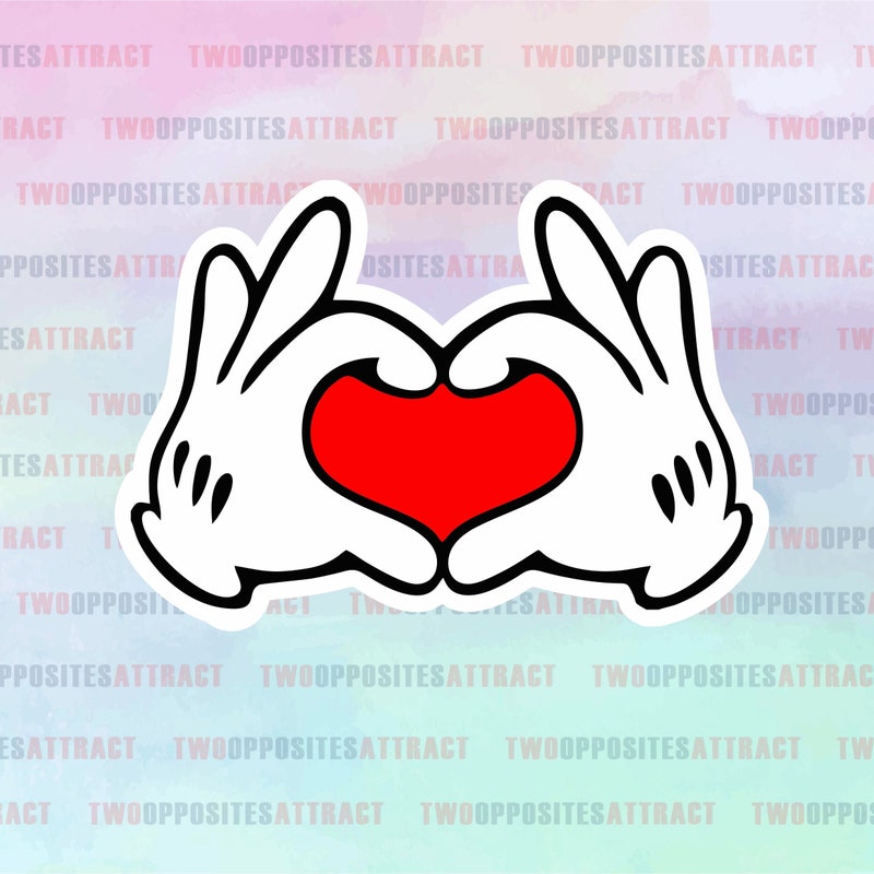 Mickey Mouse Hands Love Heart - Etsy