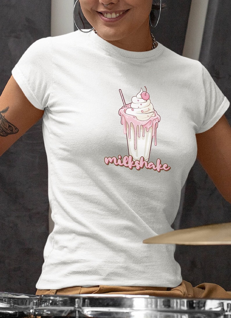 Milkshake T-shirt Gift for Her Dessert Lovers Ice Cream Tshirt - Etsy