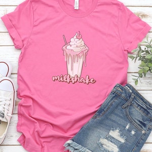Milkshake T-shirt Gift for Her Dessert Lovers Ice Cream Tshirt - Etsy