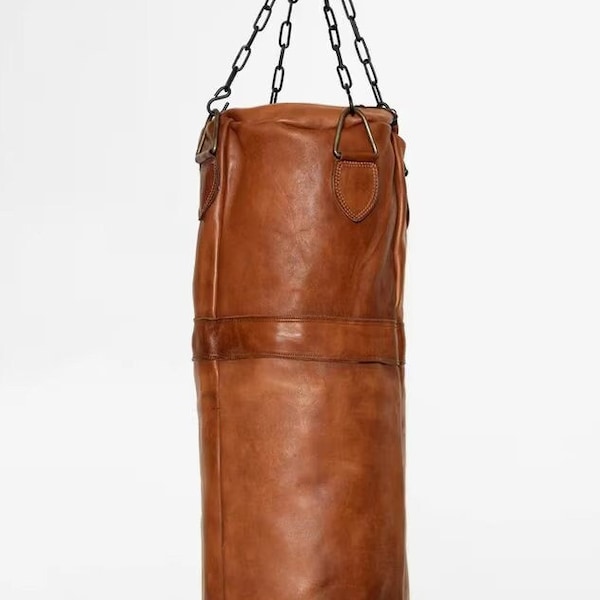 Vintage Style Leather Punching Bag,handmade Training Bag,boxing Bag ...