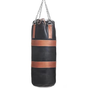 Genuine Leather Punching Bag in Dual Color, Unique Style Vintage Boxing ...
