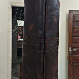 Retro Antique Old School Vintage Ripped Leather Style Punching Bag, Boxing Bag, Heavy Bag, Gym ...
