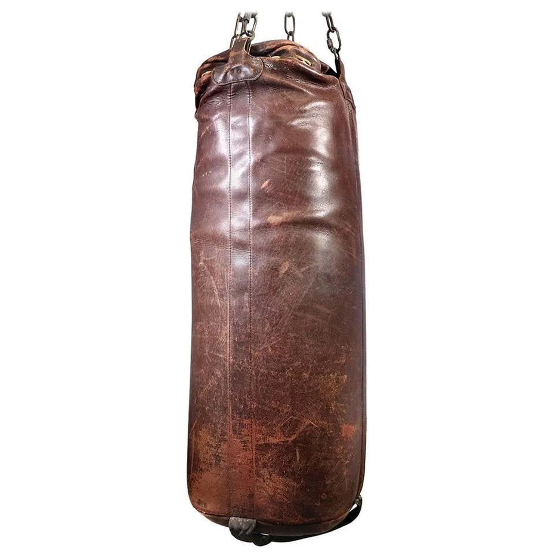 Retro Antique Old School Vintage Ripped Leather Style Punching Bag ...