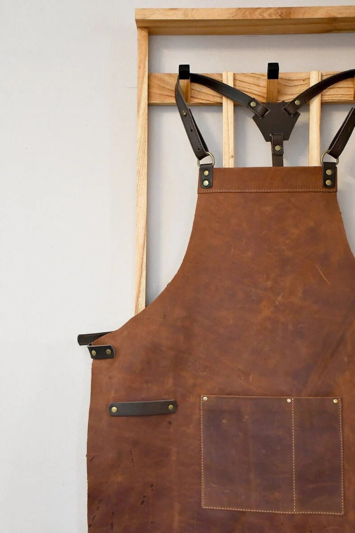 Vintage Style Leather Apron With Pockets, Chef Apron, Bartender Apron ...