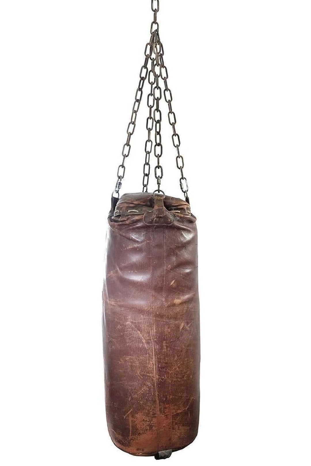 Retro Antique Old School Vintage Ripped Leather Style Punching Bag ...