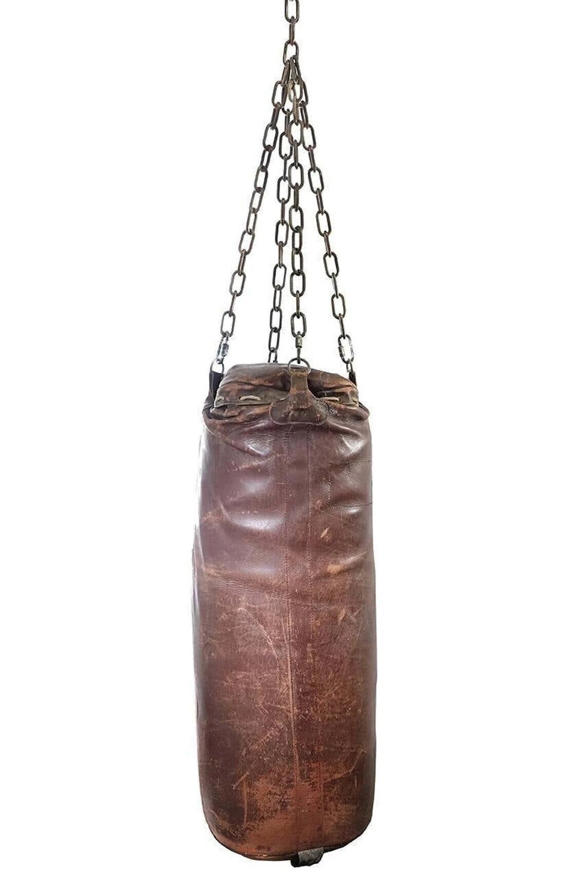 Retro Antique Old School Vintage Ripped Leather Style Punching Bag ...