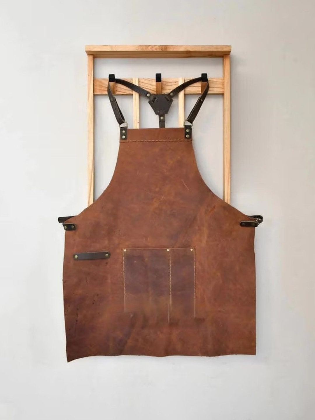 Vintage Style Leather Apron With Pockets, Chef Apron, Bartender Apron ...