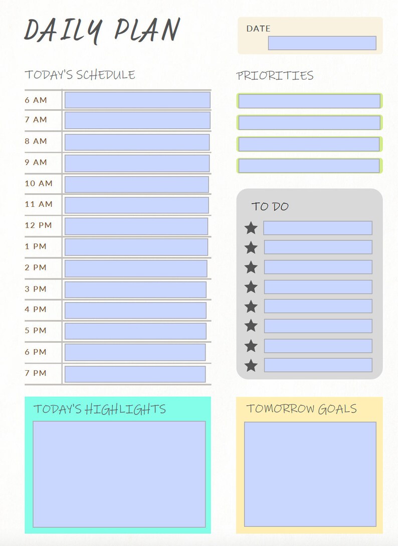 Daily Planner | EASY-TO-USE Daily Planner - Etsy