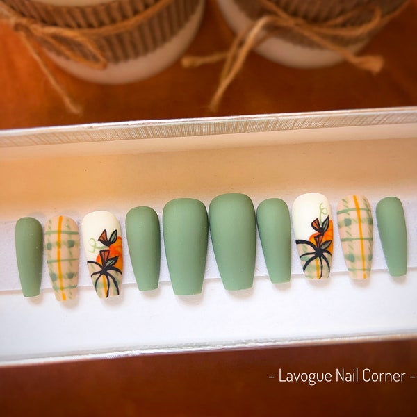 Fall Press on Nails - Etsy