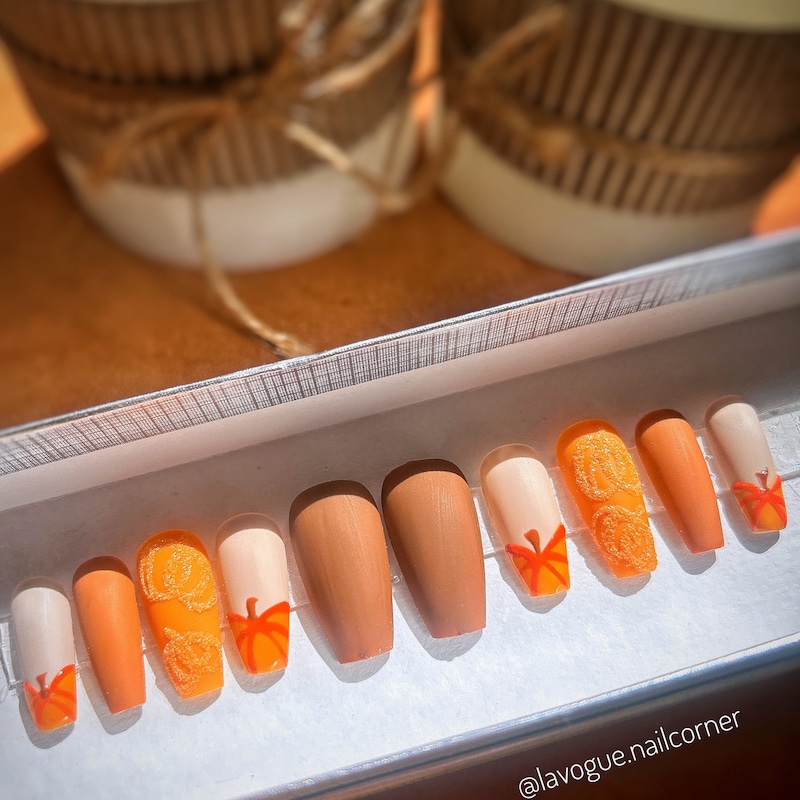 Fall Press on Nails - Etsy